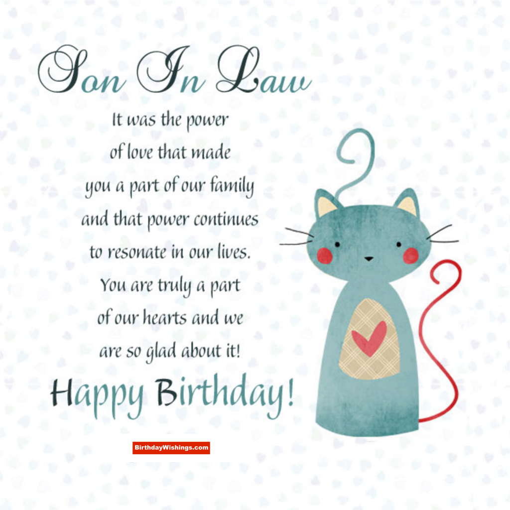 To Our Son in Law Birthday Poem For Son in Law