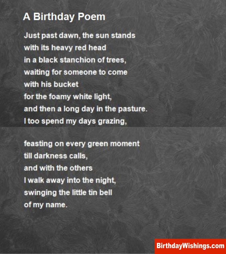 A Birthday Poem - Birthday Wishings
