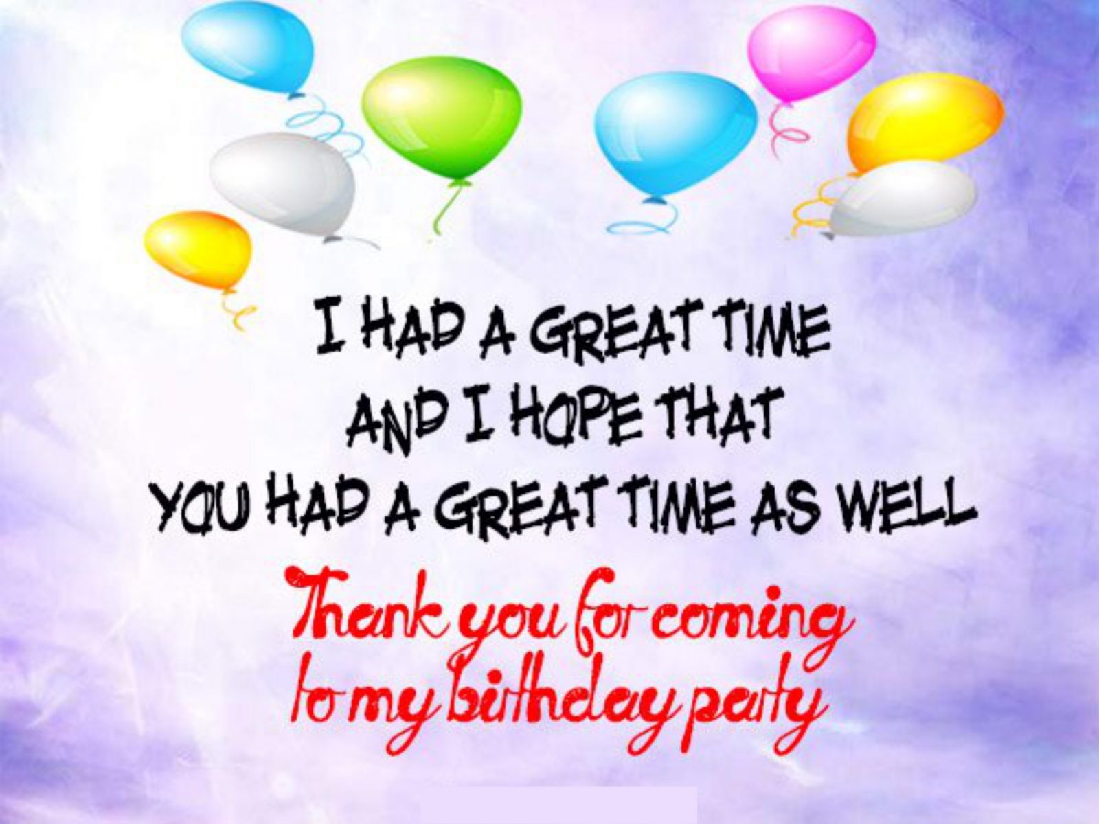 Thank You Messages for Coming to my Birthday Party